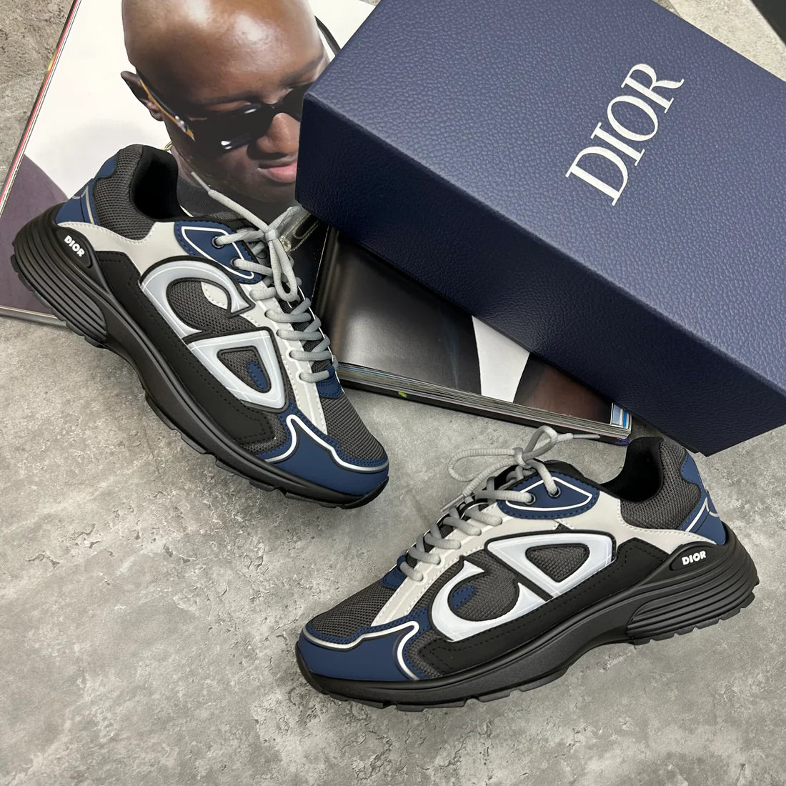 (PRE ORDER) DIOR B30 TRAINER - BLACK / NAVY