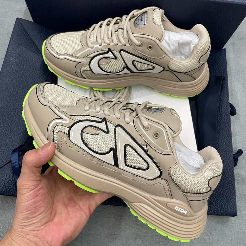 (PRE ORDER) DIOR B30 TRAINERS - BEIGE / LIME