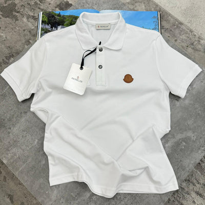 MONCLER SNAP BUTTON POLO - WHITE